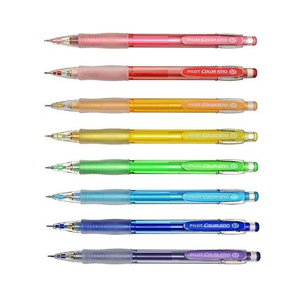 【商品概要】8色セット：ブルー、ソフトブルー、グリーン、イエロー、オレンジ、ピンク、レッド、バイオレットサイズ：最大径φ 11.2mm　全長 147mm芯の太さ：0.7mmシャープ（カラー芯）方式：ガイドパイプスライドノック式替ゴム品番(別...