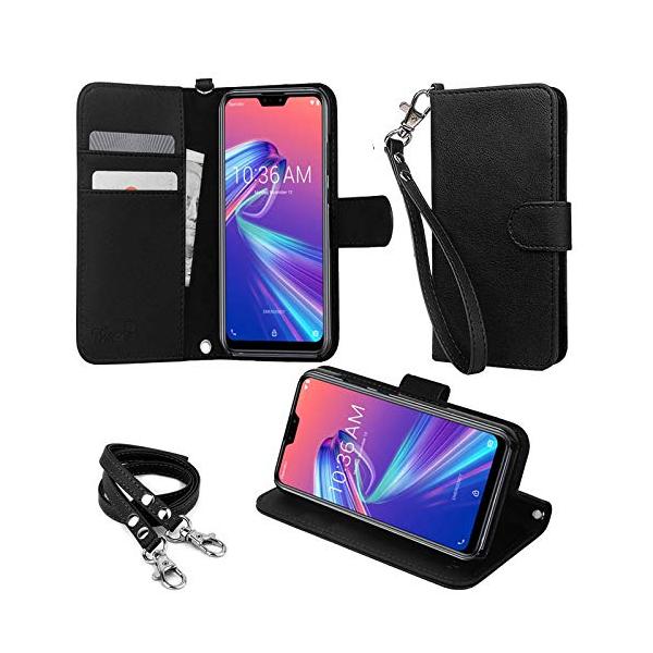 【商品概要】ASUS エースース ZenFone Max Pro ( M2 ) ZB631KL 6.3 インチ スマホ スマートフォン 専用 ケース カバー 手帳型　カードホルダー付きwisersオリジナル設計品・ロゴ刻印。ネックストラップ...