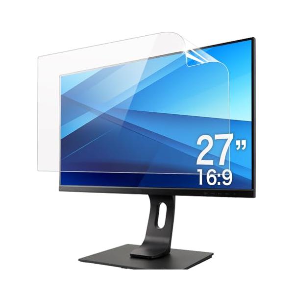 【商品概要】★対応機種サイズ（＆縦横比）：27インチ 16:9 ※お手持ちのスクリーンのサイズをご確認の上、ご購入下さい。 フィルムサイズ:幅597mm×高さ336mm★ブルーライトカット率：48％　紫外線カット率:99.9%。目の負担を軽...