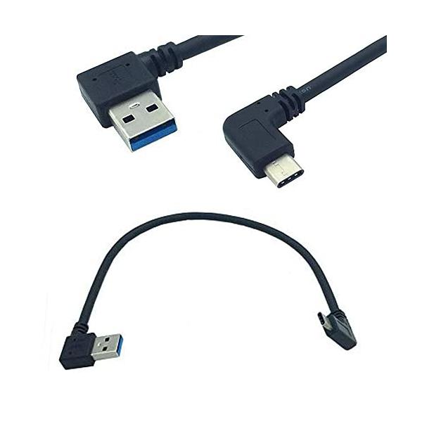 【商品概要】【TypeC USB 3.1-USB3.0ケーブル（L字型左向きオスにオス）】USB Type-C端子を搭載しているパソコン、スマホなどをUSB Aオス端子に変換し、USB 3.1/3.0/2.0端子搭載のケーブル、周辺機器など...