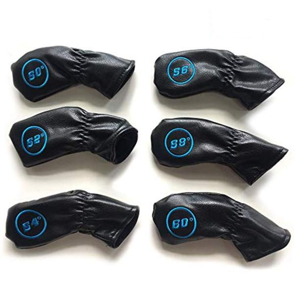 【商品概要】★品名：アイアンカバーゴルフ ヘッドカバーゴルフ★表示番手:50、52、54、56、58、60 (6個セット)★素材：高級PU になっていますので、 大切なアイアンを傷や汚れから守ります。★1セット（6個）新品未使用 ★カラー:...