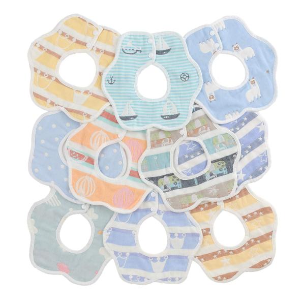 【商品概要】【絶対に喜ばれる出産祝いギフト】出産祝いにも喜ばれる、綿100%のガーゼスタイセットです。通気性、吸収性に優れた6重ガーゼを使用。ふっくら柔らかな素材で赤ちゃんのお肌に直接触れても安心です。【よだれが多い赤ちゃん専用スタイ】保育...