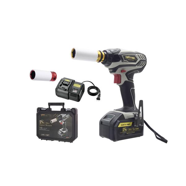 【商品概要】軽自動車から一般乗用車までのタイヤ交換にホイールナットの締め付け・ゆるめに【本体】モーター電圧: DC18V、無負荷回転数:約0~2800min-1(無段変速)打撃数:約0~4200回/分、最大トルク:約200N・m能力:普通ボ...