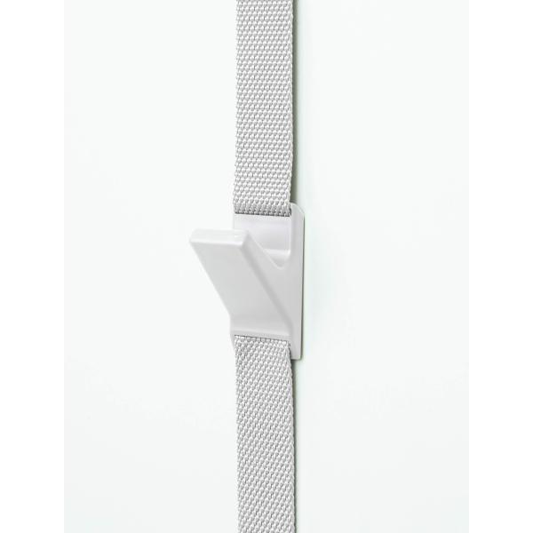 【商品概要】本体サイズ:約4×4×~240 cm本体重量:約170g材質:ベルト/ポリプロピレン、樹脂フック/スチロール樹脂、金具/スチール耐荷重:約1.5Kｇ(フック1個あたり)原産国:日本使用可能なドアサイズ:高さ2400mmまでのドア...