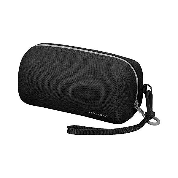 【商品概要】持ち運びに便利なハンドストラップ付き。バッグやベビーカーのハンドルなどにも取り付け可能です。参考収容寸法 : 約W165×H80×D80mm 重量 : 約130g伸縮性とクッション性に優れた素材でビデオカメラを傷や衝撃から保護し...