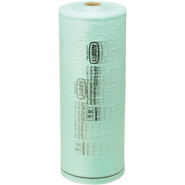 【商品概要】エアクッションメーカー「エアフィット」専用フィルム：ワレモノや精密機器を包むのに便利なバブルタイプ本体色：緑 外形寸法：約140(W)×140(D)×400(H)mm材質：HDPE（高密度ポリエチレン） フィルム長さ：280m巻...