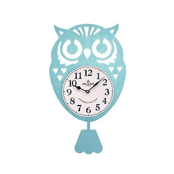 【商品概要】かわいいふくろうの振り子時計。使用電池:単3電池×1本(別売)【商品説明】説明やさしい表情のフクロウモチーフの振り子時計です。ゆっくりとしっぽが揺れる様子は、ずっと見ていたくなるくらい和みます。【商品詳細】ブランド：ケーアイジャ...