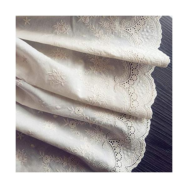 【商品概要】生地幅：43cm（刺繍部分：24.5cm）１単位：1.8メートル1つの接続された部分で出荷されます素材：綿100％スカート、子供服、インテリアDIY服、ホームインテリアファブリックの作成に最適あなたの想像力があなたに使い方を教え...