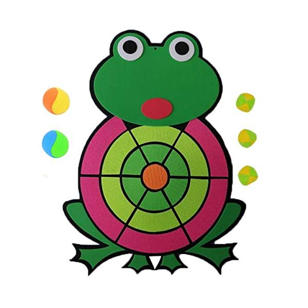 【商品概要】マジックテープの的にボールを投げてピタッと付けて遊ぶ、小さなお子様から大人まで簡単に楽しめるボールのダーツセットです。ターゲットになってくれるのはかわいいカエル。癒し系カエルの真ん中をねらって、ファミリーで、親子で友達同士で、み...
