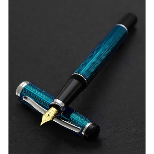 【商品概要】Mサイズのペン先(0.38mm)。 このシリーズは、ペン先が細かくなっているのが特徴です。 ペン、ギフトボックス、カートリッジ4本、ピストンコンバーター、証明書、3年保証カードが含まれます。999プラチナメッキ。 限定版500個...