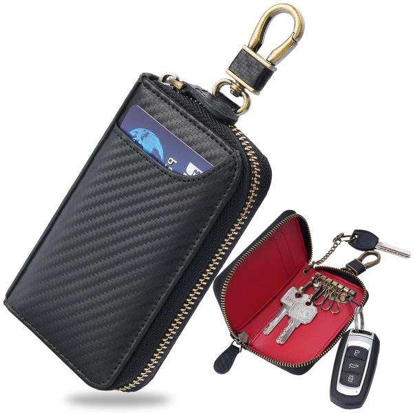 【商品概要】【多機能】★気軽に日常用品を収納できます。例えば、車の鍵、家の鍵、カード、スマートキー、電車の定期券、門限カード、紙幣の小銭、ドアの鍵等が入れられます。★カラビナ付き、ラウンドファスナーで大きく開き、鍵の出し入れがスムーズにでき...