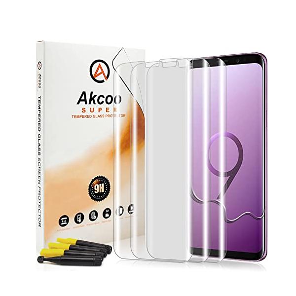 【商品概要】【3枚入り】この商品には、Samsung Galaxy S9 用のUVガラスプロテクターが3パック付属しています。商品の中には必要なすべての材料と、予備の付属品を提供します。マニュアルを読み、動画を見ることで完璧に貼り付けられま...