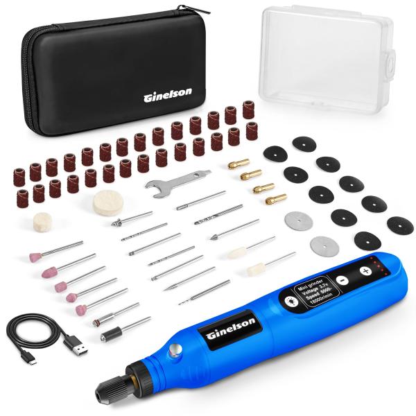 【商品概要】?【5段変速＆照明ライト】2025年最新モデルのミニルーターは5段階の変速ができ、最小は5000rpm、最大は18000rpmに達せられるので、もっと便利に適切な回転数を選択し、初心者でも安全に練習できます。照明ライトも付き、夜...