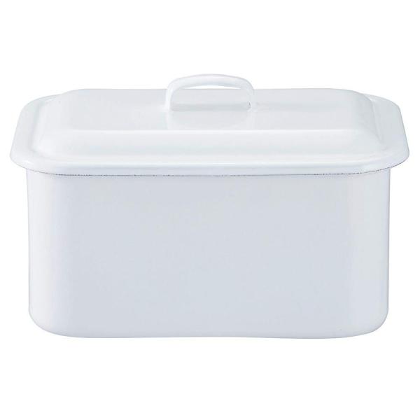 【商品概要】サイズ:25.5×16×15cm本体重量:1220（蓋：340g + 本体：880g）素材・材質:ほうろう用鋼板（表面加工：ほうろう）生産国:日本ホーロー製のストッカーですお米やパンの保存などにおすすめシンプルなホワイトカラーは...