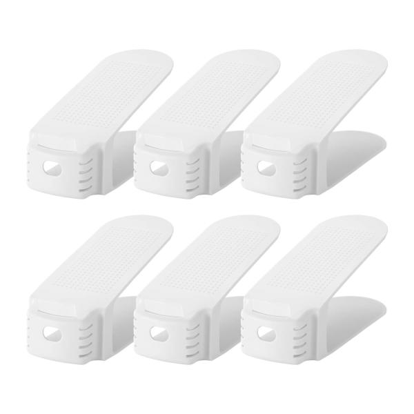 【商品概要】サイズ:約幅10×奥行26×高さ13.5cm本体重量:約161g 1個当り材質:本体/ポリプロピレン ストッパー/EVA樹脂生産国:日本片手でも取り出しやすい、引出し用穴有下駄箱の収納量が約2倍に増える付属品:ストッパー滑り止め...