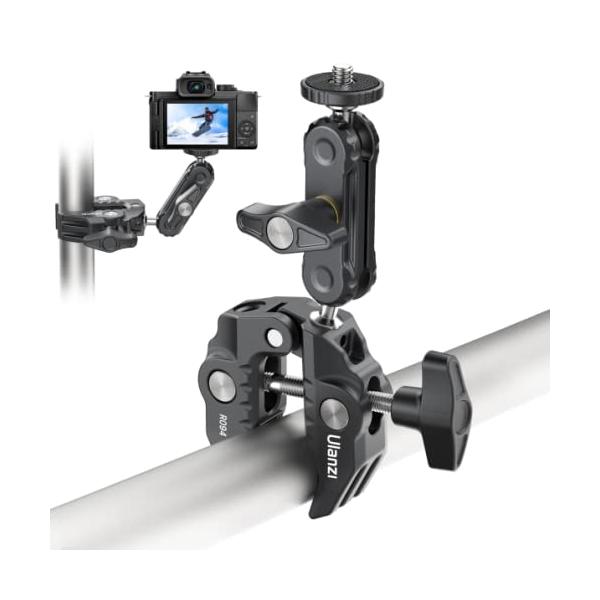 【商品概要】【360度回転可能】マジックアームのダブルボールヘッドは360度調整できます。一字型のノブや歯のパターンを持つボールヘッドにより、ノブを調整することでモニターなどの位置を自由に調整できます。最大荷重：1.5kg。マジックアームの...