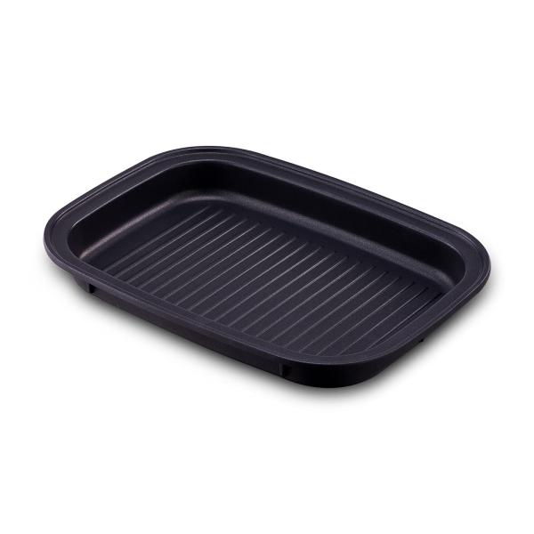 【商品概要】【簡単お役立ちグリルトレー】お好みの具材をのせて、スイッチを入れればあっという間に1品できてしまう耐熱性のお役立ち陶製トレーです。さらに底の波形状に余分な油が落ちてヘルシー！揚げ物の温め直しはからっと仕上がります！【大きさ】約縦...