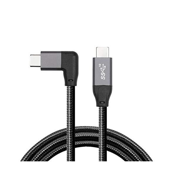 【商品概要】10Gbps USB-C USB 3.1タイプCオス-オスデータビデオケーブル、Eマーカー付き90度左右角度付きコネクタからストレートコネクタEマーカーチップを内蔵Type-C Gen2 10Gbpsデータ、ビデオ、オーディオを...