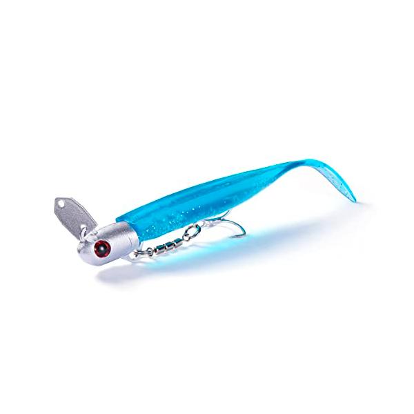 【商品概要】入数:ジグヘッド本体1個+スペアワーム3本入りジグヘッド:12g / ワームサイズ:4インチフック:トレブルフック #10部門名: ユニセックス大人【商品説明】説明繊細にして大胆、釣果! 最優先型ライブベイト! 金属プレートはチ...