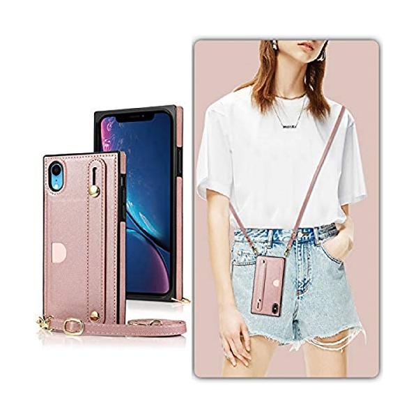 【商品概要】【対応機種】iPhone XR 対応.おしゃれな肩掛け、首掛け用スマホケース，お出かけにも仕事にも使えま【上質の皮革+TPU】レザーケースは、レトロの表面（高品質のPU皮革）＋（柔軟なTPUカバー）と組み合わせ、衝撃吸収機能あり...