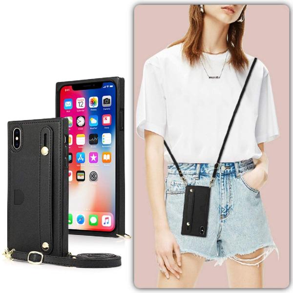 【商品概要】【対応機種】iPhone X/XS 対応.おしゃれな肩掛け、首掛け用スマホケース，お出かけにも仕事にも使えま【上質の皮革+TPU】レザーケースは、レトロの表面（高品質のPU皮革）＋（柔軟なTPUカバー）と組み合わせ、衝撃吸収機能...