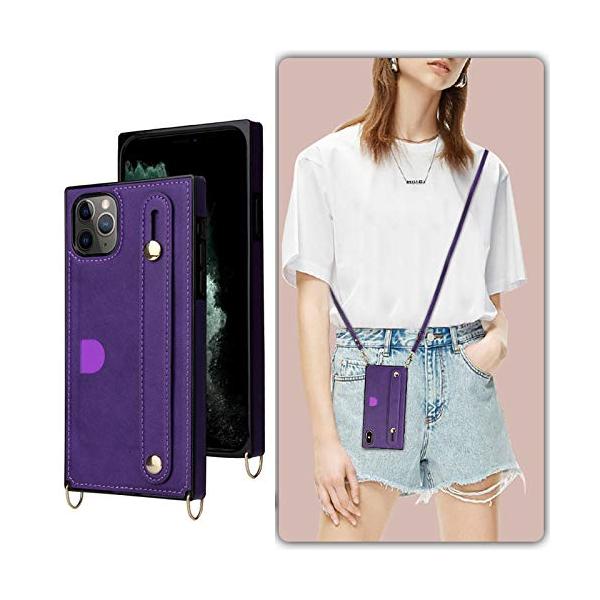 【商品概要】【対応機種】iPhone 11 Pro Max（2019）対応.おしゃれな肩掛け、首掛け用スマホケース，お出かけにも仕事にも使えま【上質の皮革+TPU】レザーケースは、レトロの表面（高品質のPU皮革）＋（柔軟なTPUカバー）と組...