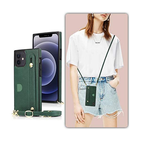 【商品概要】【対応機種】iPhone12 mini 5.4（2020）対応.おしゃれな肩掛け、首掛け用スマホケース，お出かけにも仕事にも使えま【上質の皮革+TPU】レザーケースは、レトロの表面（高品質のPU皮革）＋（柔軟なTPUカバー）と組...