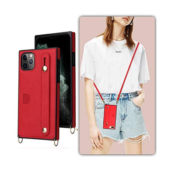 【商品概要】【対応機種】iPhone 11 Pro Max（2019）対応.おしゃれな肩掛け、首掛け用スマホケース，お出かけにも仕事にも使えま【上質の皮革+TPU】レザーケースは、レトロの表面（高品質のPU皮革）＋（柔軟なTPUカバー）と組...