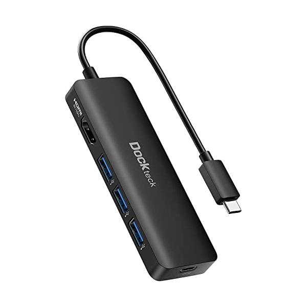 【商品概要】【5-IN-1 USB-Cハブ：】4K HDMI出力、100W USB C PD ポート、3つのUSB3.0ポート を搭載したDockteck USB Cアダプターハブは、1つのポートを合計5つに変換し、マルチタスクを簡単に実行...