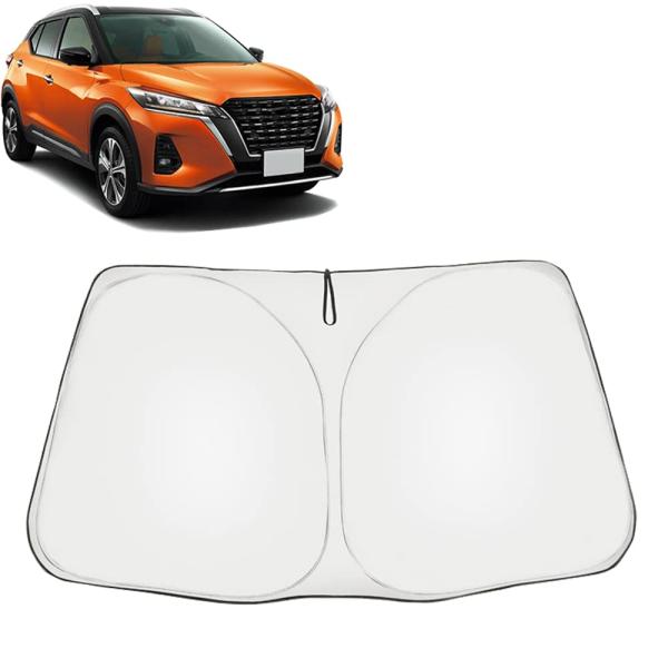 【商品概要】【適合車種】：日産 新型キックス(Kicks) e-POWER P15系(2020年6月~)【材質】：高品質5層構造な銀メッキアルミニウム【セット内容】：フロントガラス用 サンシェード×1；収納袋×1【製品の特徴】(1)車種専用...