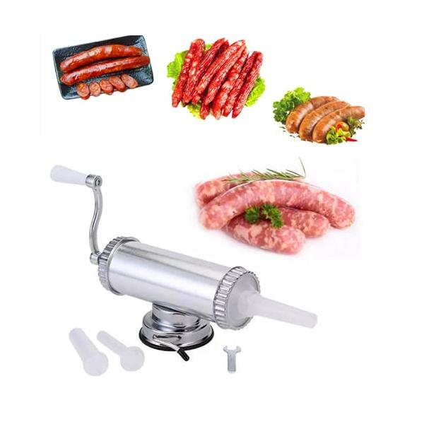 【商品概要】勧め理由理由：この手動ソーセージメーカーがあり、自宅で簡単に新鮮なソーセージを作ることができますアルミ合金製：食品グレードのアルミ合金素材でできており、安全で、錆止め、衛生的で耐久性がありますソーセージ充填器：さまざまなニーズに...