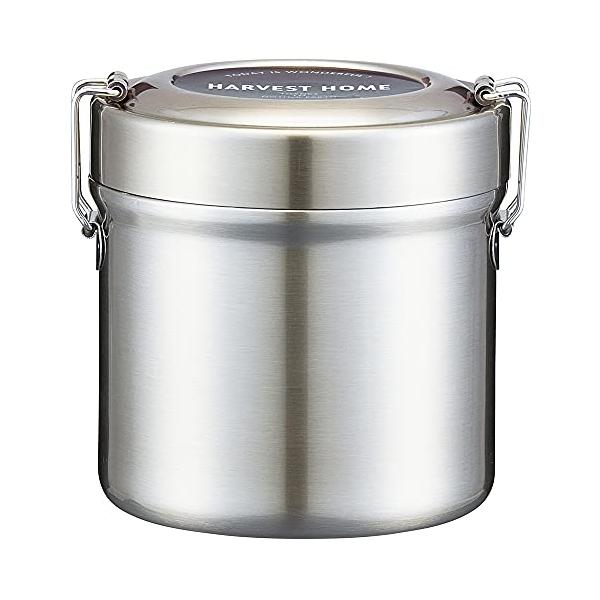 【商品概要】サイズ:本体＝直径11×高さ12cm（中容器＝深さ4.5cm）素材・材質:本体・フタ＝ステンレス（アクリル樹脂塗装） 止め具＝ステンレス 中容器・中フタ＝ポリプロピレン パッキン＝シリコーンゴム 底板＝エラストマー容量:600m...