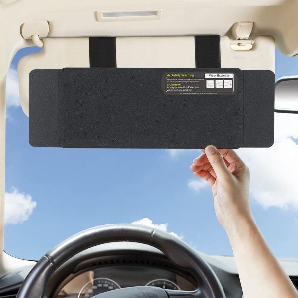 【商品概要】丈夫な素材 - 耐久性の高いポリカーボネート&amp;PP素材製。プレミアム品質のゴムストラップ付き。コンパクトな構造で、厚く、非常に強く、安全で、長持ちします。サンシェード保護 - 車用サンバイザーエクステンダーは、余分なグレ...