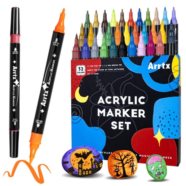 【商品概要】??【様々な素材に描ける】Arrtxアクリルマーカーは、紙、カードストック、金属、岩、木、プラスチック、キャンバス、布、陶器など、幅広い素材に絵を描けます。筆先はブラシであり、絵を描くのにも、文字を書くのにも向いています。??【...