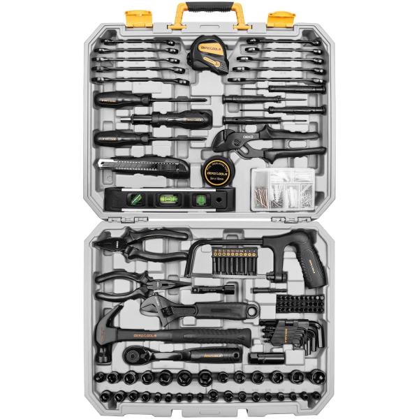 【商品概要】??【驚くほどの工具セット】ホームツールセットは使用頻度の高い218点セットをワンセットに揃えるし、人間工学に基づいた設計も採用するし、使い勝手がとても良いです。詳しいセット内容は画像または詳細ページの内容をご覧ください。??【...