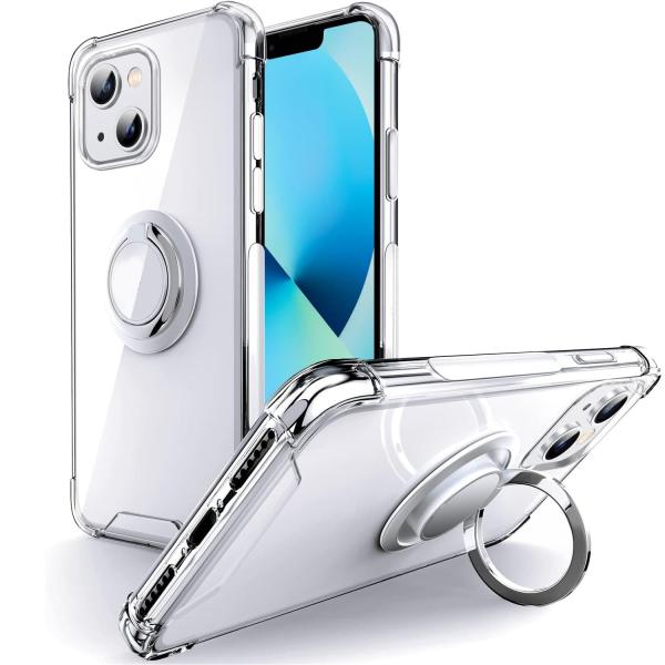 【商品概要】【互換性】iPhone 13（6.1インチ）専用です。ご購入前に、選択したモデルが正しいかどうかをご確認ください。【リング付き＆スタンド機能】リングは360度回転可能で、180度の角度調節も可能です。ケースを横置きにするとスタン...