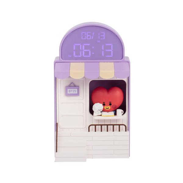 【商品概要】●商品名：BT21 カフェ時計●パッケージ構成品：デジタル時計本品/説明書/C-TYPE充電コード/単4電池×3●製品サイズ：本体：80×140×54(mm)/C-TYPE充電コード長さ：約1ｍ●仕様電圧：4.5V / USB ...