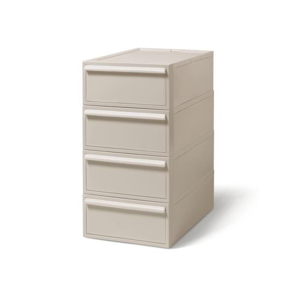 【商品概要】本体サイズ:約幅32x奥52x高62.5cm内寸:約幅27x奥48.5x高11cm (1個あたり)重量:約6720g耐荷重:天板/5kg 引出し/5kg スタッキング/最大約30kg素材・材質:本体・引出し・天板/ポリプロピレン...