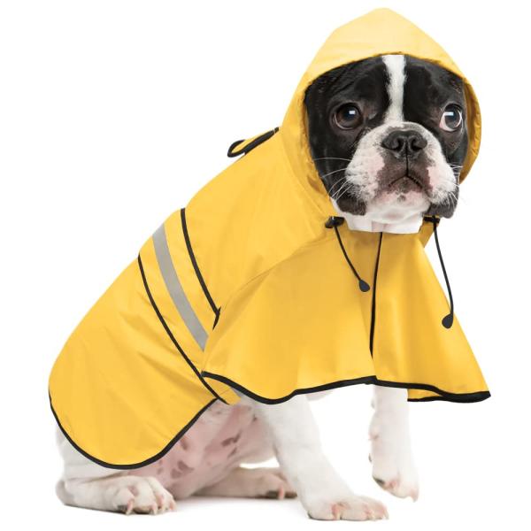 【商品概要】??軽量＆防水＆耐久性-この犬のレインコートは100％ポリエステル防水生地で作られています。軽量で耐水性があり、最悪の気象条件でも子犬を快適で乾燥した状態に保つことができます。耐久性に優れています。長い時間。??安全反射ストリッ...