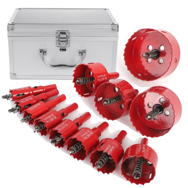 【商品概要】【使用頻度の高い12サイズを1セットに！持ち運びに便利なアルミケース付きセット】バイメタルホールソー 直径18〜75mm 増量12本セット（18mm 20mm 24mm 28mm 30mm 35mm 38mm 45mm 50mm...