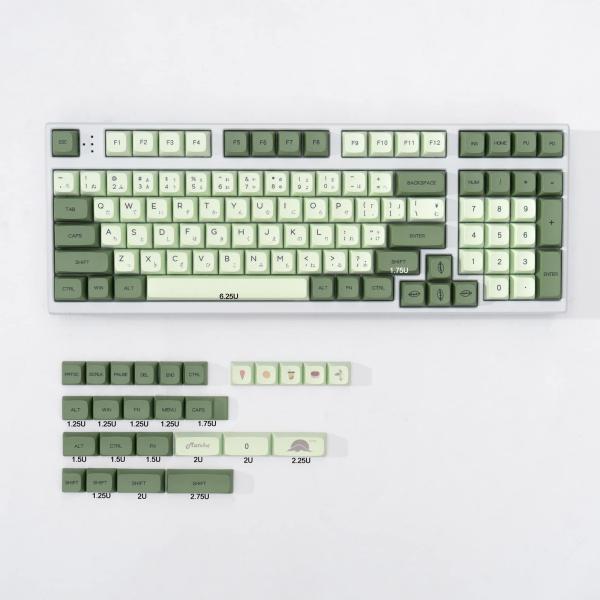 【商品概要】【昇華型 PBT キーキャップ】この抹茶グリーンの日本製キーキャップは、高品質の厚い PBT 素材と耐グリース コーティングで作られています。頑丈で耐久性があり、連続使用しても光沢のある汚れが蓄積しません。ティール キーキャップ...