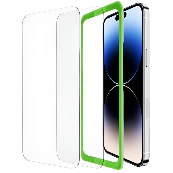 【商品概要】お買い得2枚セットiPhone 14 Pro Max用のスクリーン保護フィルム・強化ガラス【硬度9Hの耐衝撃強化ガラス「日本AGC旭硝子」を採用】4層構造で最も安心、より強い耐久性と弾力性を実現。【極薄0.33mmガラスでより高...