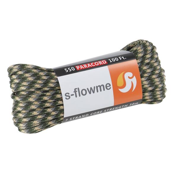 【商品概要】スフローム(s-flowme)のCamoPara(カモパラ）は汎用性が高いポリエステル製4mm 6芯を採用したパラコードです。優れた耐久性と柔軟性があり、テントやタープの設営時のガイロープとしてはもちろん、パラコードブレスレッド...