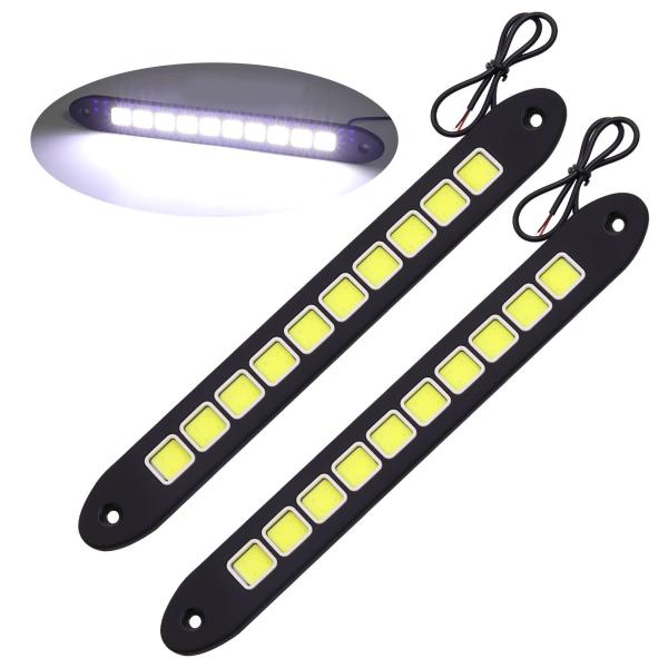 【商品概要】【LEDディライト】サイズ（L*W*H）：約264mm*31mm*5mm / 配線の長さ：約290mm / 電圧：12V / カラー：ホワイト【強力発光】高輝度・省エネ10連COBチップを採用。柔軟性があって曲面にも取り付け可能...