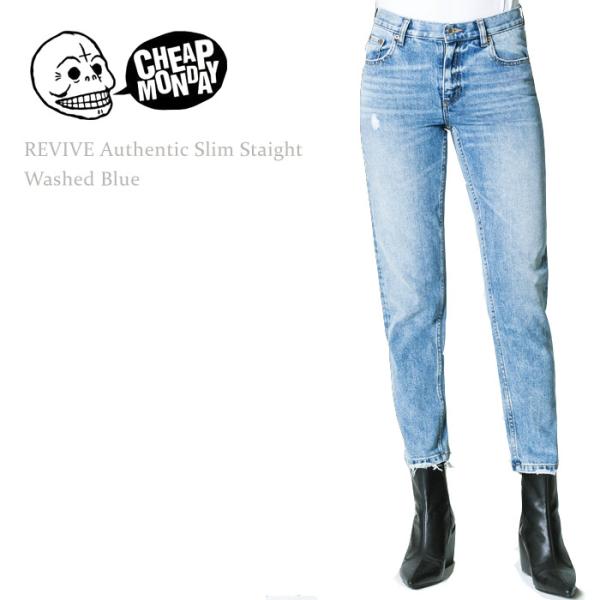 Cheap Monday チープマンデーREVIVE AUTHENTIC SLIM STRAIGHT Washed Blue品番: 0479757素材: 99%ORGANIC COTTON 1%SPANDEX生産: PAKISTAN----...