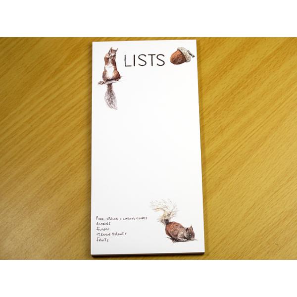元気な赤りす メモ帳 Sprightly Squirrels List Pad (メール便可) イギリス製 可愛い ミニサイズ おしゃれうたた寝している様子が愛らしい赤りすのメモ帳です。赤りすのショッピングリストもかわいく、楽しい。自分用の...