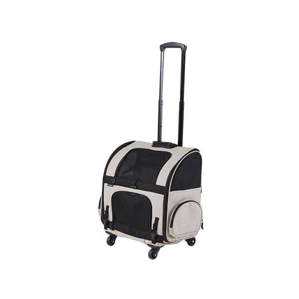 移動中も止まっているときも、ペットの姿勢がいつでもフラットになる”FLAT＆GO”機能（※特許取得済）で乗っているペットに不要なストレスを与えません。静音キャスターのスムーズな動きとフレキシブルな機動性で快適なお出かけが楽しめます。 ・FL...