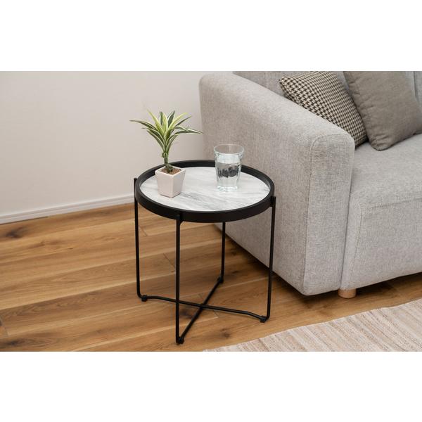 天板が取り外しできるトレーテーブルに新色が登場。ミラー天板は外して壁掛けミラーに、木目調と大理石調の天板は外してトレーとして使用できます。SサイズとLサイズ一緒に使用することも可能で、様々なシーンで活躍します。商品の仕様について【材質】合成...