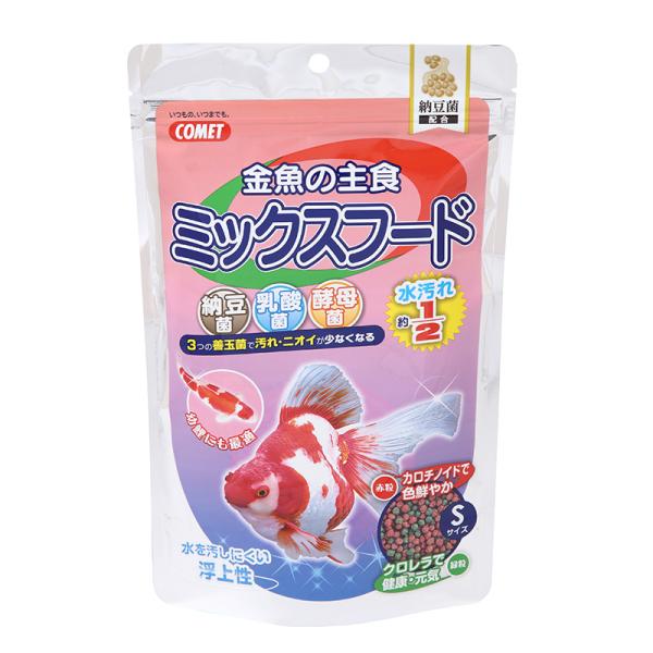 クロレラ粒と色揚げ粒をミックスし善玉菌が汚れや嫌な臭いを軽減クロレラエキスを配合した緑粒と、カロチノイドを配合した赤粒をミックスした金魚・鯉が健康に育つバランス栄養フードです。3種の善玉菌(納豆菌・酵母菌・乳酸菌)が、消化吸収や排泄物の分解...