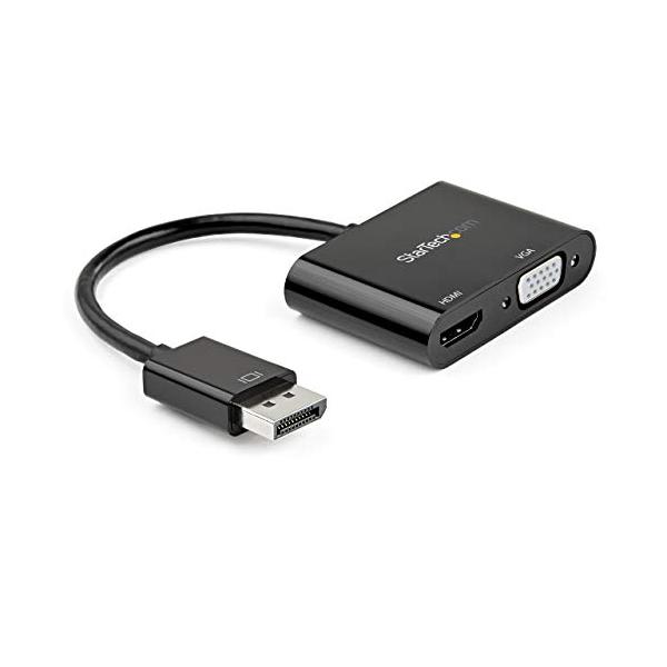高性能:DisplayPort 1.2(HBR2) - HDMI 2.0/VGA 映像変換アダプタ(シングルモニタ)。HDMIで4K60Hz(UHD)、VGAで1080pの解像度に対応。HDMIではHDRと7.1chオーディオをサポート。H...